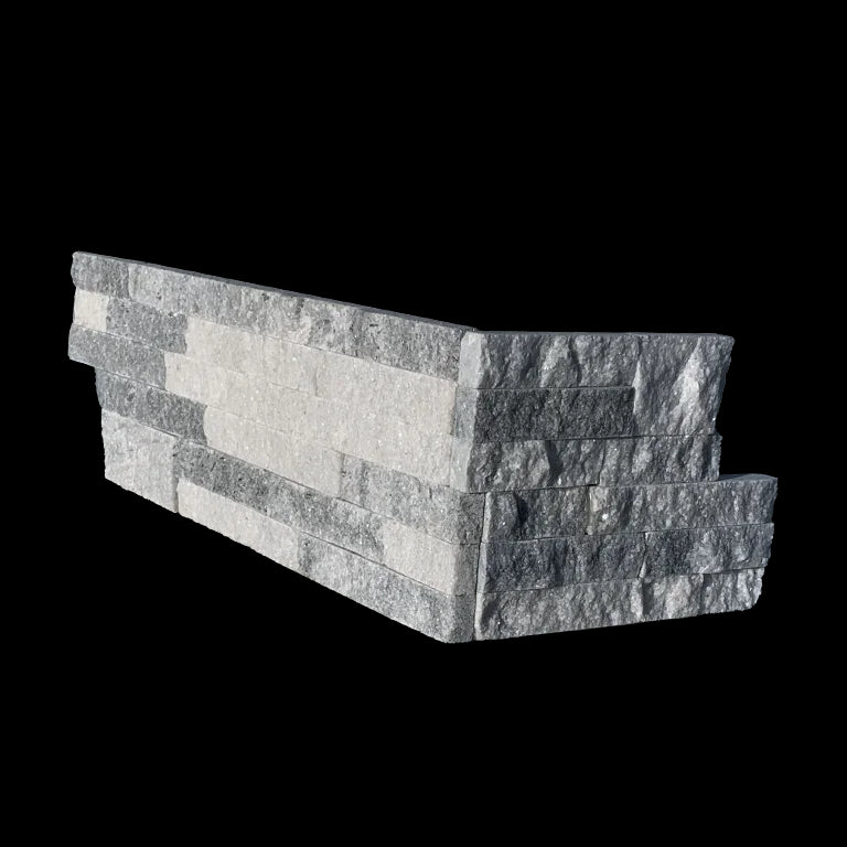 Floral White Natural Cleft Quartzite Ledgestone Corner — Stone & Tile Shoppe, Inc.