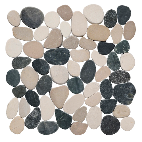 Island Stone Pebble Poppy Seed Honed Mosaic | Lowest Price — Stone ...