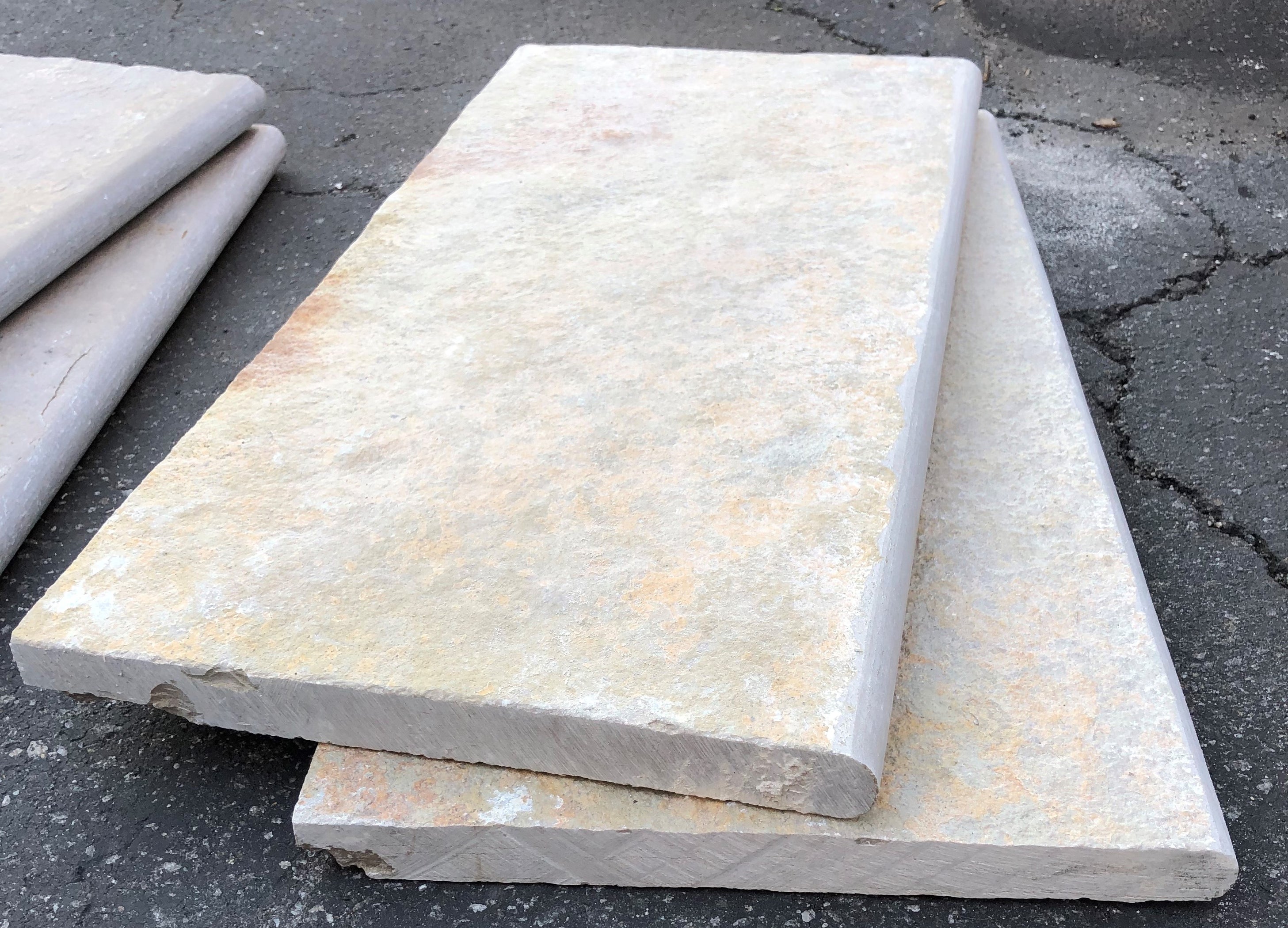 French Vanilla Natural Cleft Face & Back Limestone Pool Coping — Stone ...