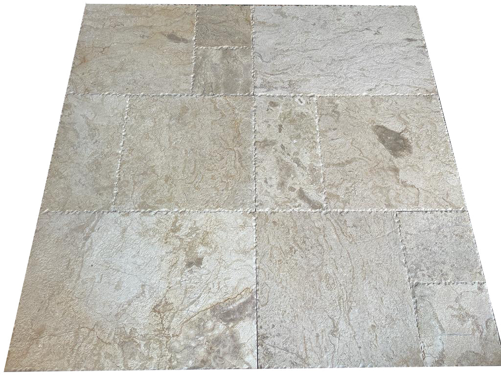 Golden Sand Chiseled & Brushed Marble Versailles Pattern — Stone & Tile ...