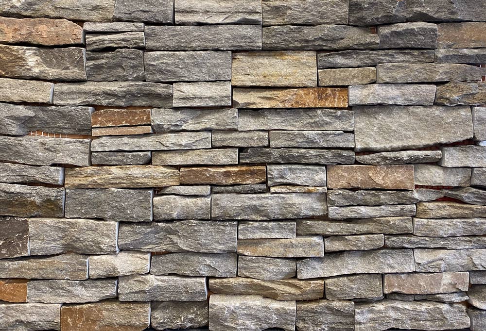 Full Ledger Sample - Grey Granite Ledgestone - 8" x 18" x 3/4" - 1" Na — Stone & Tile Shoppe, Inc.