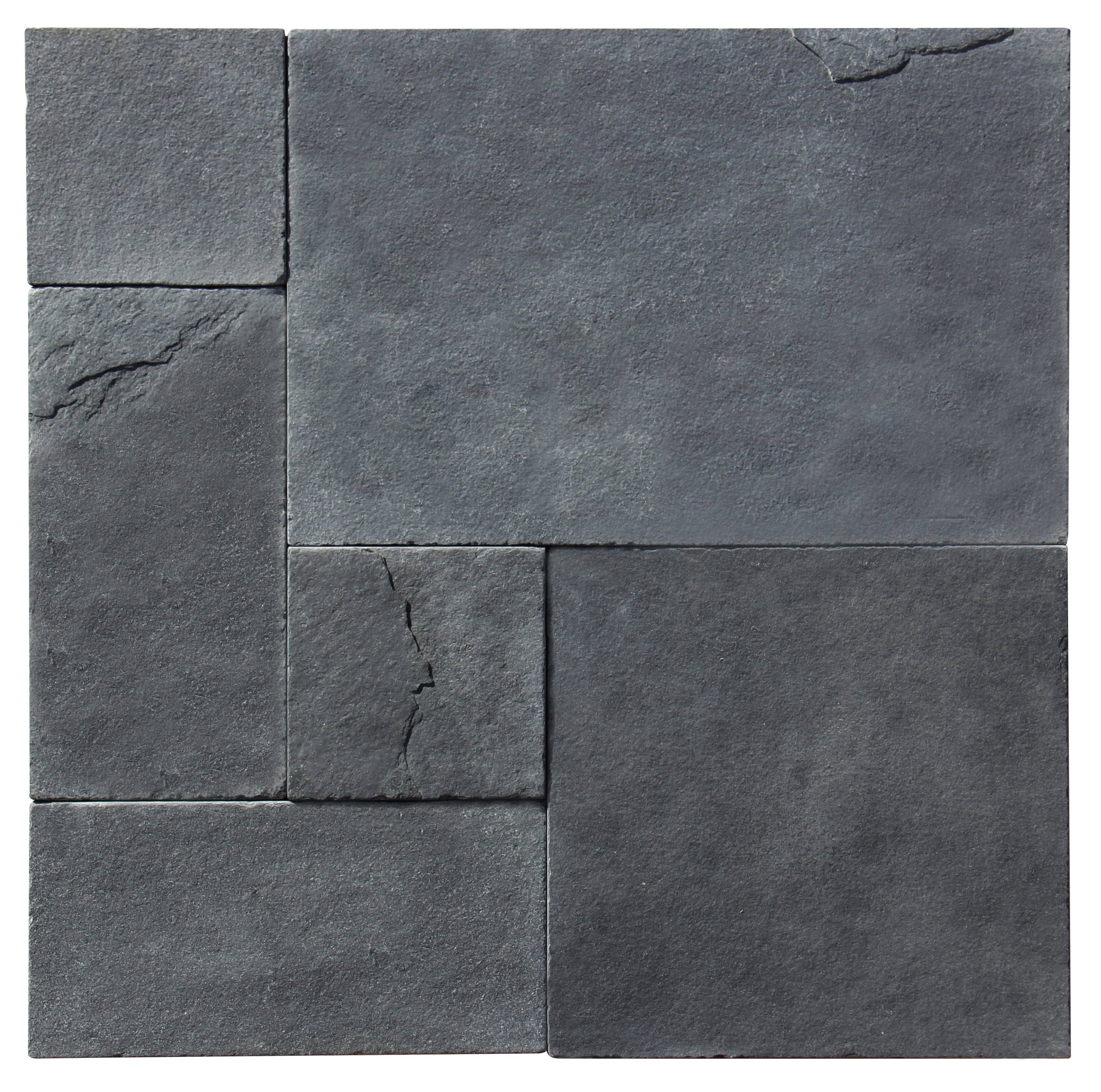 Indian Black Tumbled Limestone French Paver Versailles Pattern — Stone ...