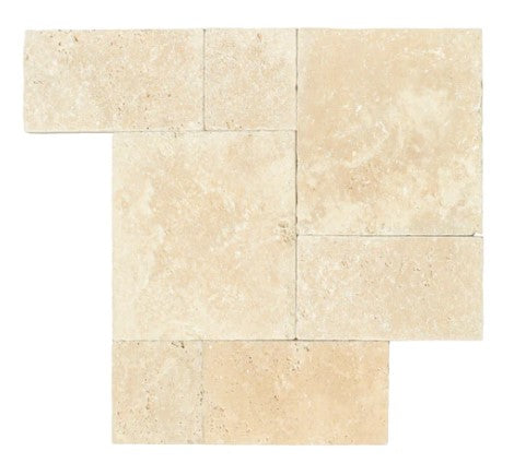 Ivory Tumbled Travertine Roman Paver Pattern | Lowest Price — Stone ...
