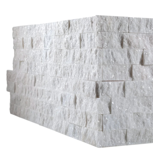Island Stone Stone Essentials Frost White Marble Ledgestone Corner ...