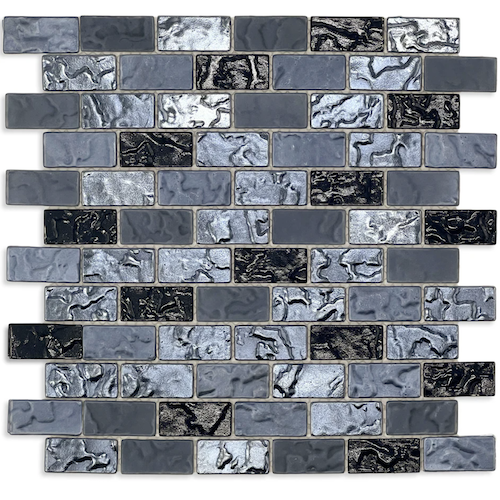 Island Stone Lava Obsidian Shine Textured Glass Mosaic | Lowest Price ...