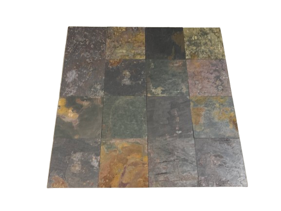Multi-Color Classic Natural Cleft Face Gauged Back Slate Tile — Stone ...