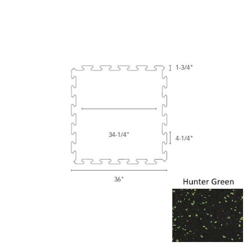 Roppe Recoil 169 Hunter Green Fitness Flooring Interlocking Tile ...