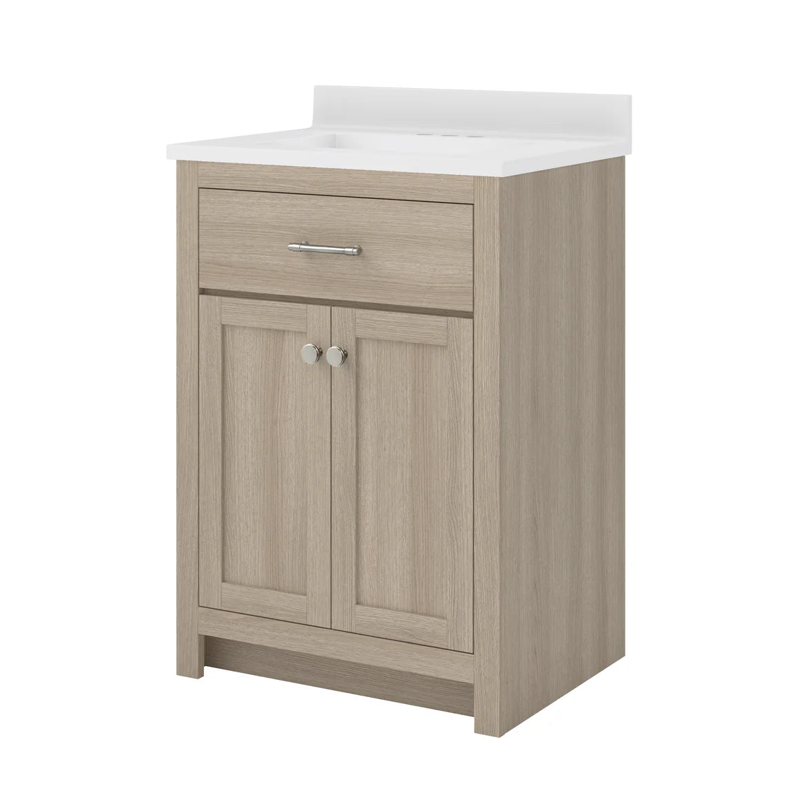 Craft + Main Reese Light Oak Freestanding Single Sink Bathroom Vanity ...