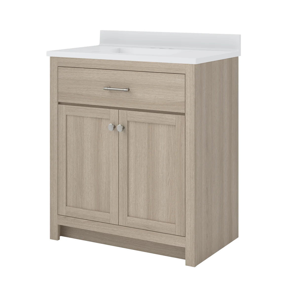 Craft + Main Reese Light Oak Freestanding Single Sink Bathroom Vanity ...