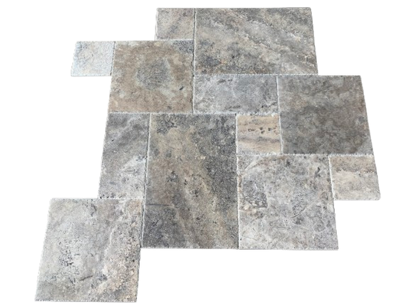 MSI Tuscany Beige Tumbled Travertine Paver Mini Versailles Pattern ...