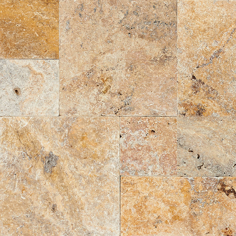 MSI Tuscany Scabas Tumbled Travertine Paver Mini Versailles Pattern ...