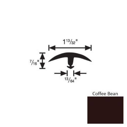 Flexco FlexTones 004 Coffee Bean Vinyl Snap Down T Edge Divider — Stone ...
