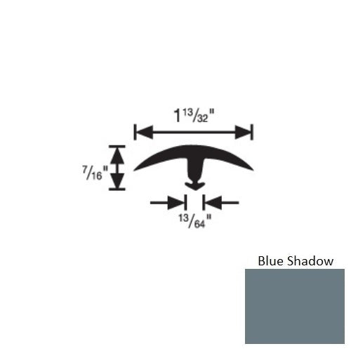 Flexco FlexTones 058 Blue Shadow Vinyl Snap Down T Edge Divider — Stone ...