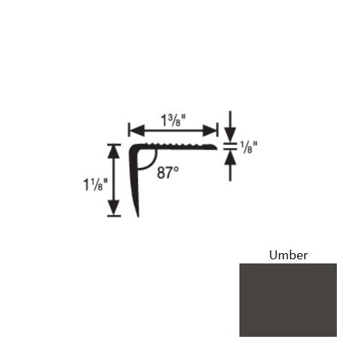 Flexco FlexTones 078 Umber Thermoplastic Vinyl Top Set Stair Nosing ...