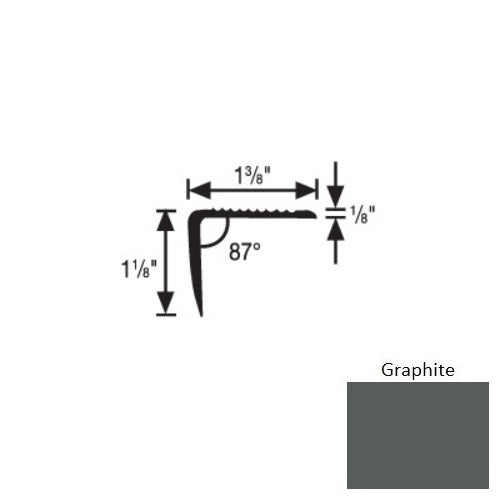Flexco FlexTones 093 Graphite Thermoplastic Vinyl Top Set Stair Nosing ...