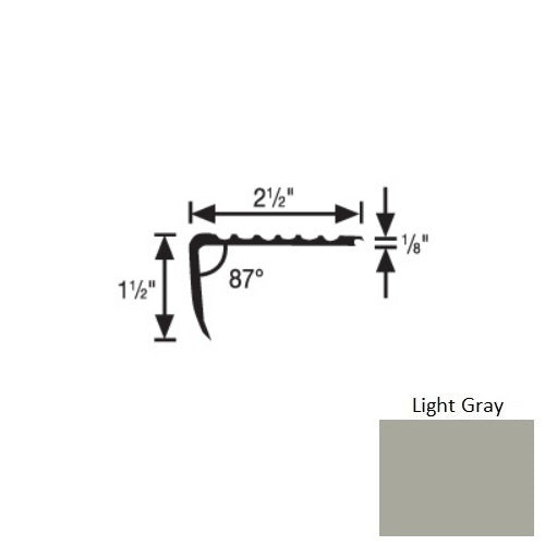 Flexco FlexTones 025 Light Gray Vinyl Overlap Stair Nosing — Stone ...