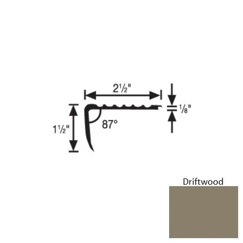 Flexco FlexTones 077 Driftwood Vinyl Overlap Stair Nosing — Stone ...