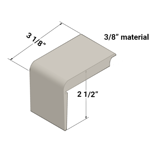 Tarkett Johnsonite 24 Grey Haze Vinyl Recessed Stair Nose — Stone ...