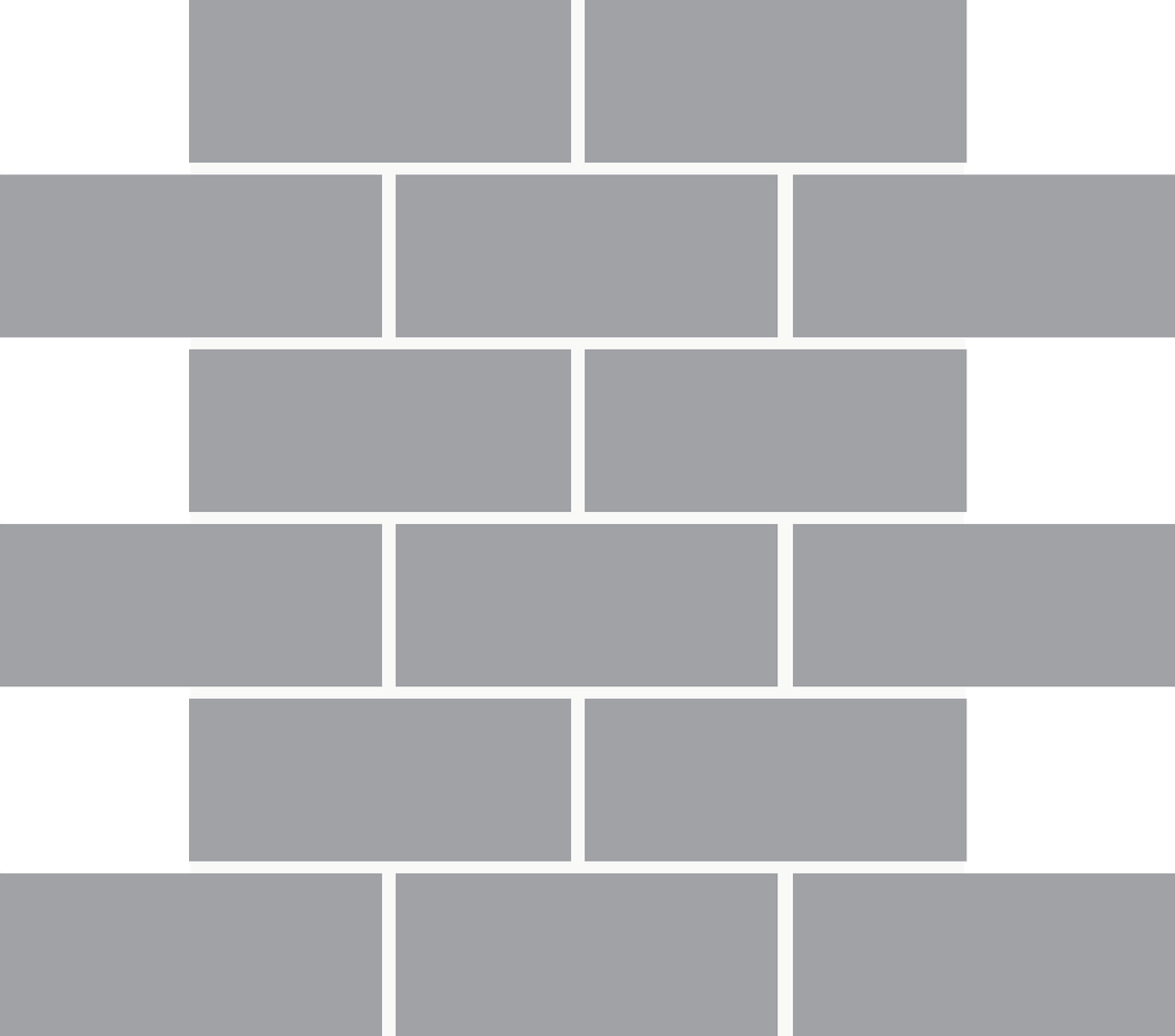 Full Sheet Sample - Atlas Light Grey Staggered Ceramic Mosaic - 2" x 4 ...