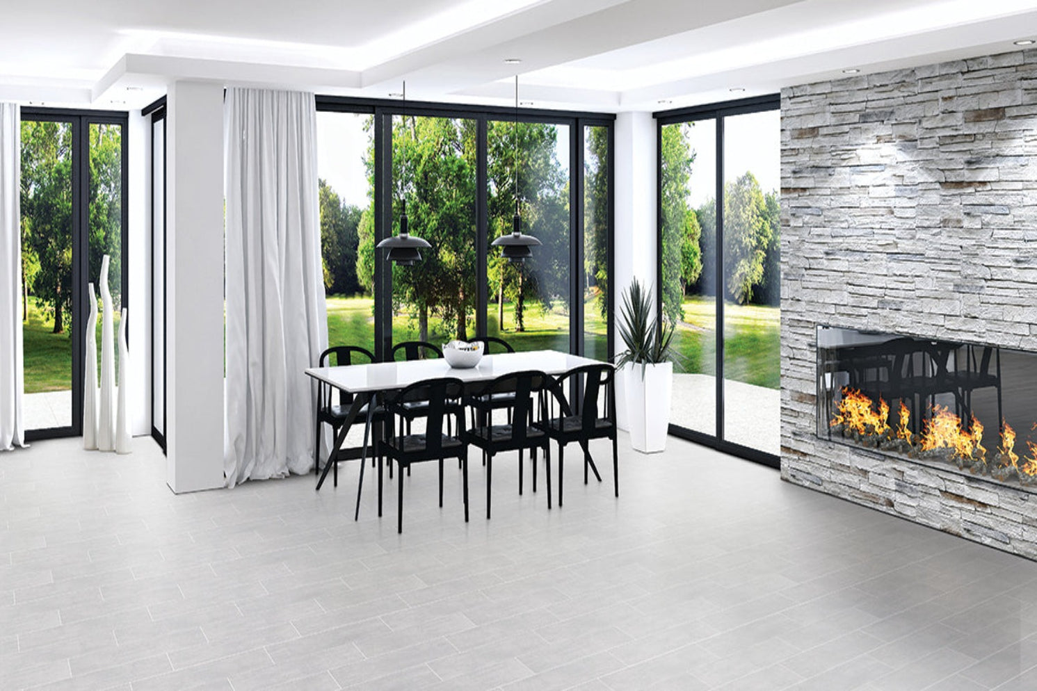 Iris Brush Stroke Nickel Stroke Semi Matte Porcelain Tile — Stone ...