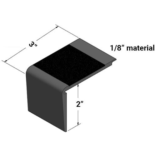 Tarkett Johnsonite 40 Black Visually Impaired Recessed Stair Nose ...