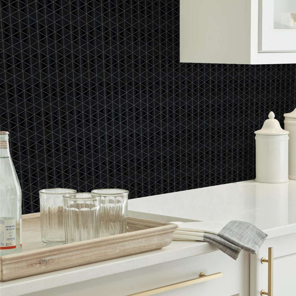 Shaw Geoscapes 00900 Black Glass Mosaic | Lowest Price — Stone & Tile ...