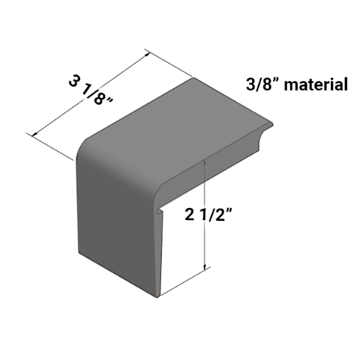 Tarkett Johnsonite 48 Grey Vinyl Recessed Stair Nose | Lowest Price ...