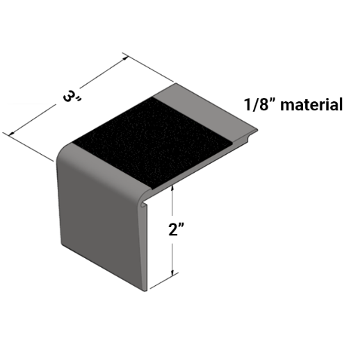 Tarkett Johnsonite 48 Grey Vinyl Visually Impaired Recessed Stair Nose ...