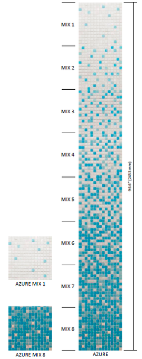 Mir Alma Line Gradients Azure Glossy Glass Mosaic | Lowest Price ...