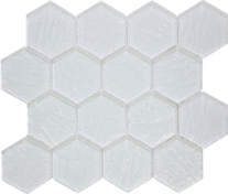 Full Sheet Sample - Revere Alabaster Deco Hexagon Glass Mosaic - 3" Gl ...