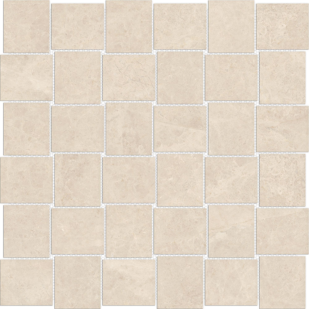 Full Sheet Sample - Mayfair Allure Ivory Basket Weave Porcelain Mosaic ...