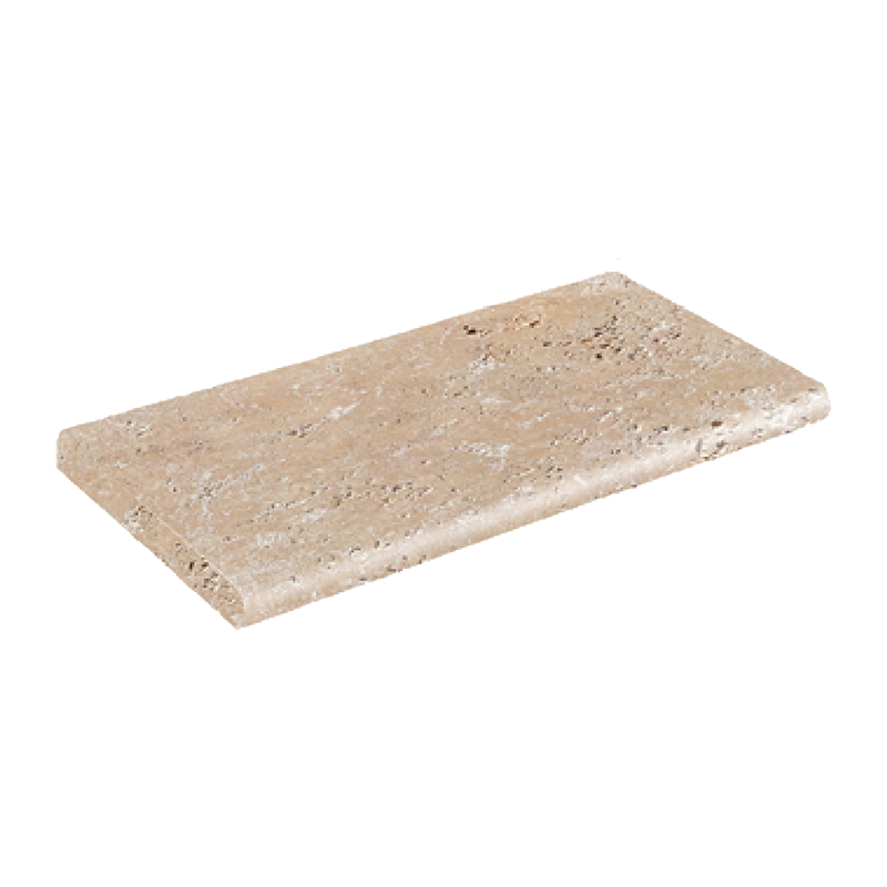 Antique Ivory Tumbled Travertine Bullnose Coping | Lowest Price — Stone ...