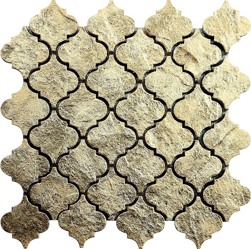 Full Sheet Sample - Skalini Line Artistic Stone Burj Gold Resin Mosaic ...