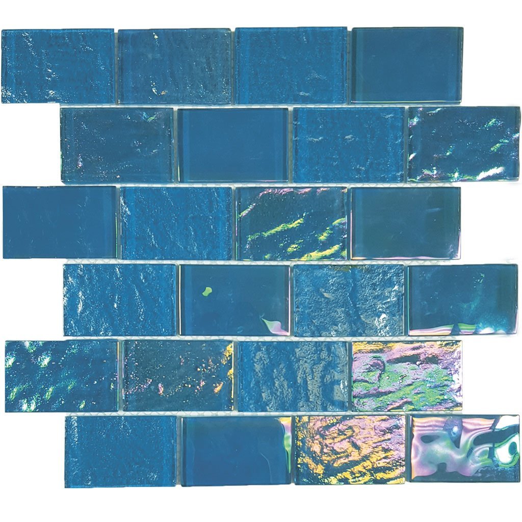 Tesoro Aquatica Nautical Bimini Blue Iridescent Glass Mosaic — Stone ...