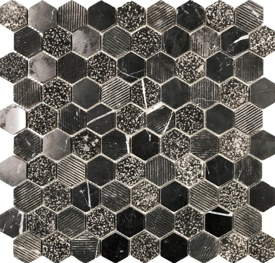 Ottimo Black Mixed Natural Stone Mosaic | Lowest Price — Stone & Tile ...