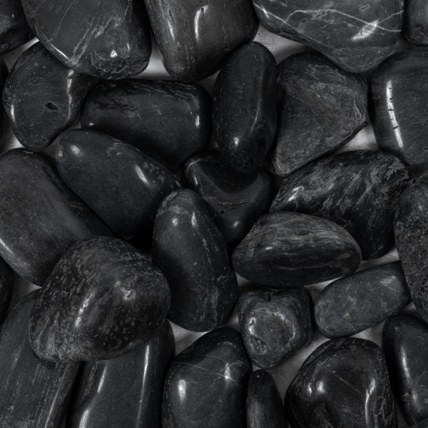 Black Medium Ultra Polished Marble Loose Pebble | Lowest Price — Stone ...