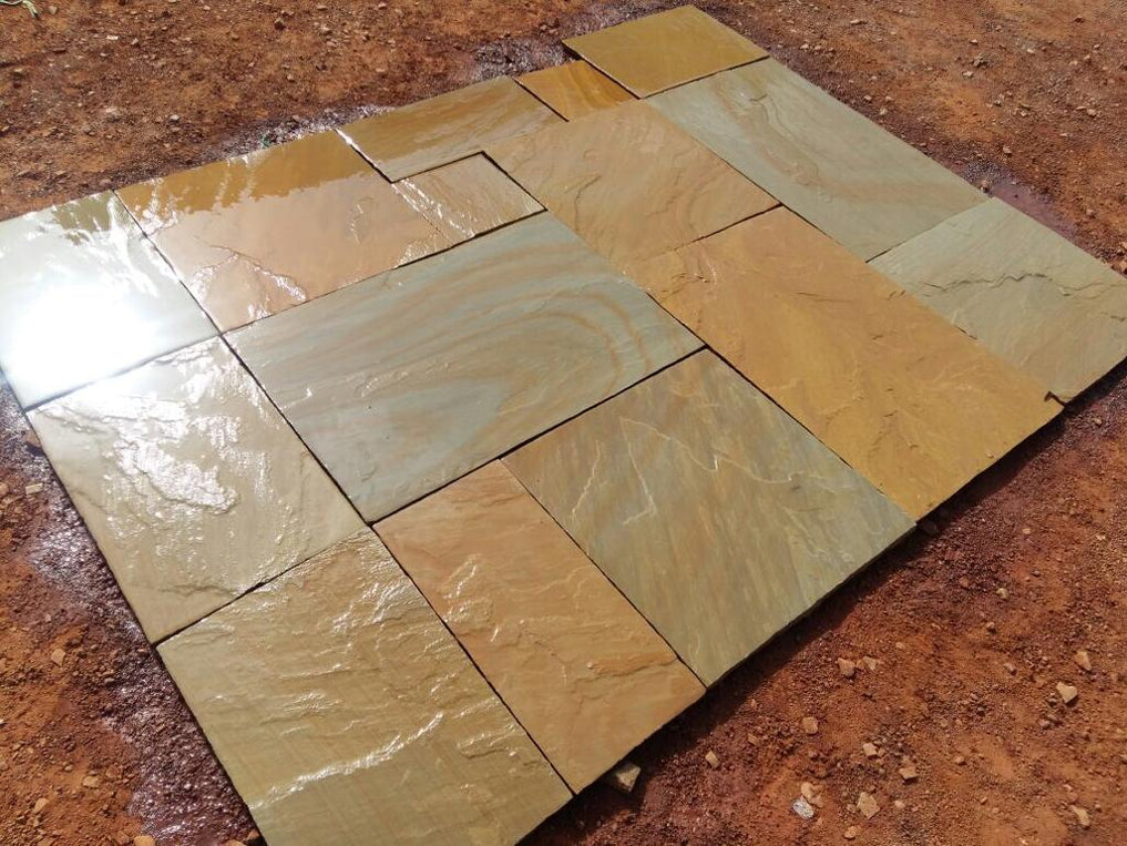 Summer Blend Natural Cleft Face & Back Sandstone Paver Versailles ...