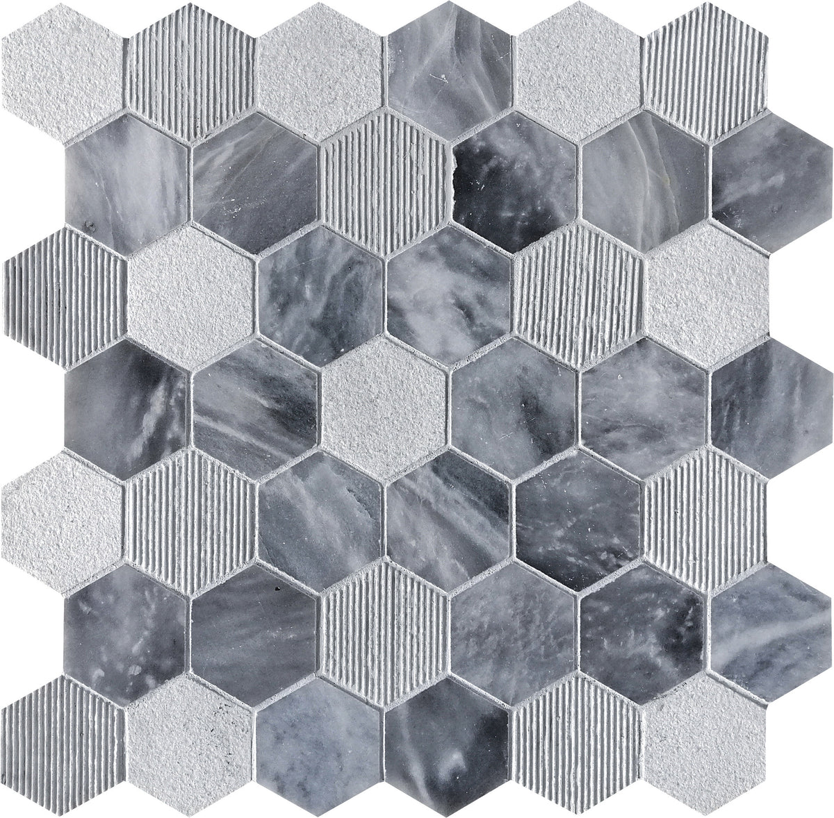 Arizona Tile Completa Deep Blue Multi Finish Marble Mosaic — Stone ...
