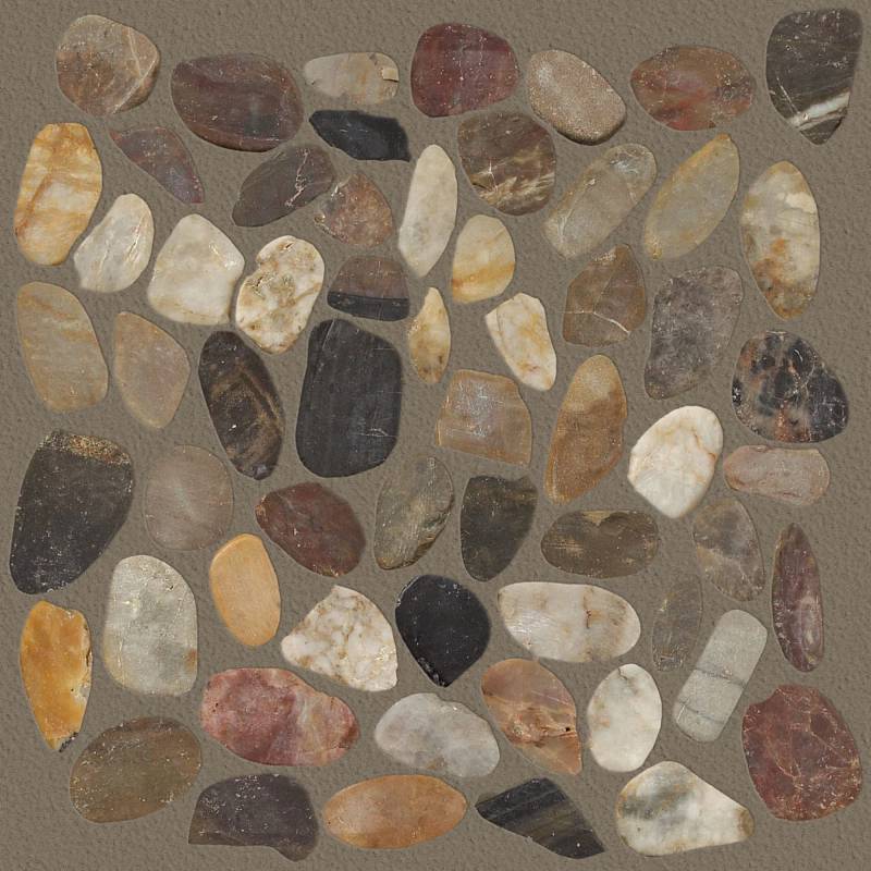Shaw Pebble Sliced 00700 Rio Blend Polished Natural Stone Mosaic ...