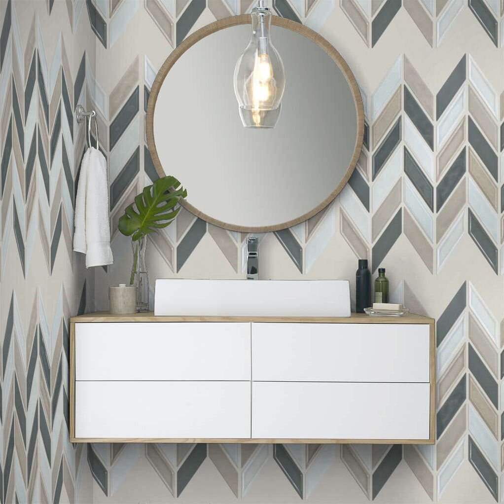 Shaw Geoscapes 00520 Warm Blend Glossy Glass & Ceramic Mosaic — Stone ...