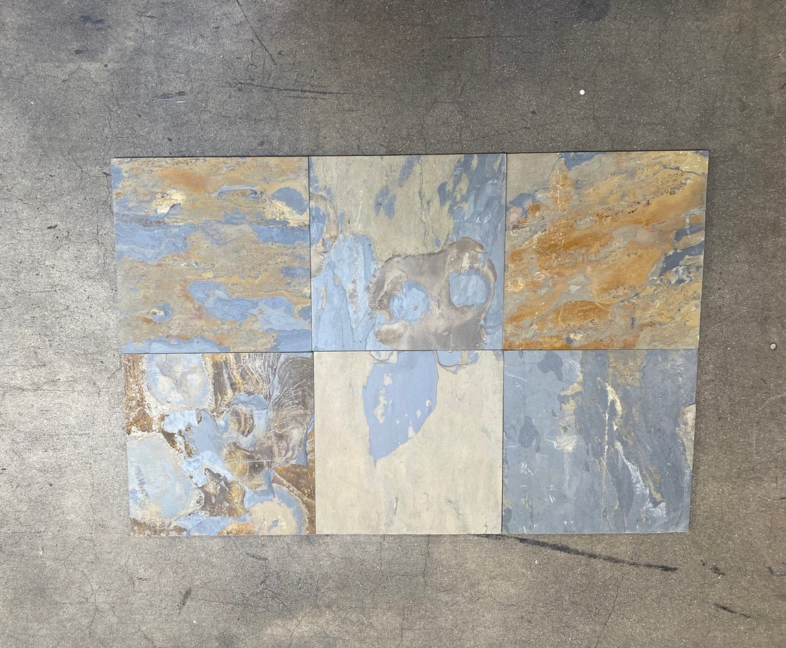 California Gold Natural Cleft Face, Gauged Back Slate Tile — Stone ...