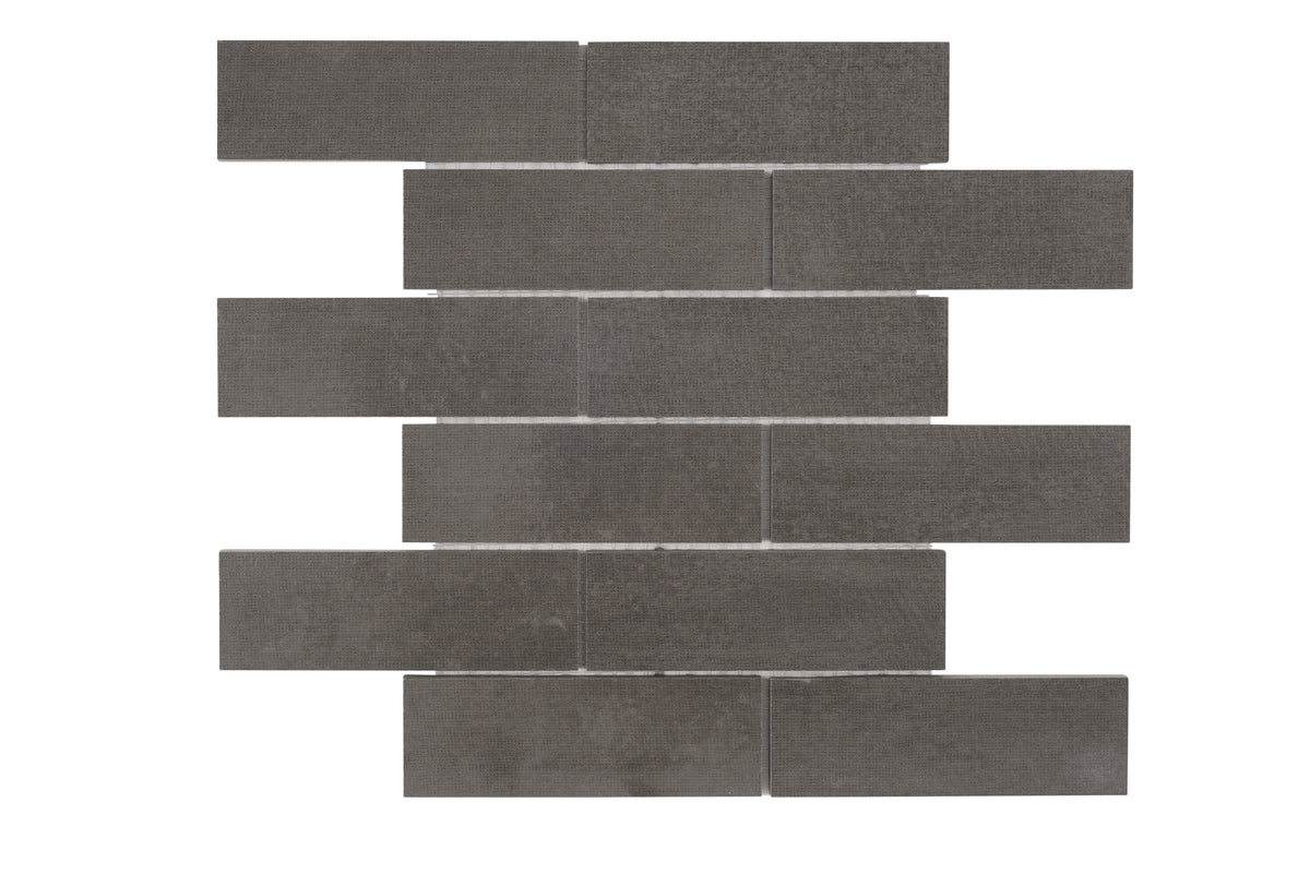 Full Sheet Sample - Fusion Fabric Carbon Staggered Porcelain Mosaic ...