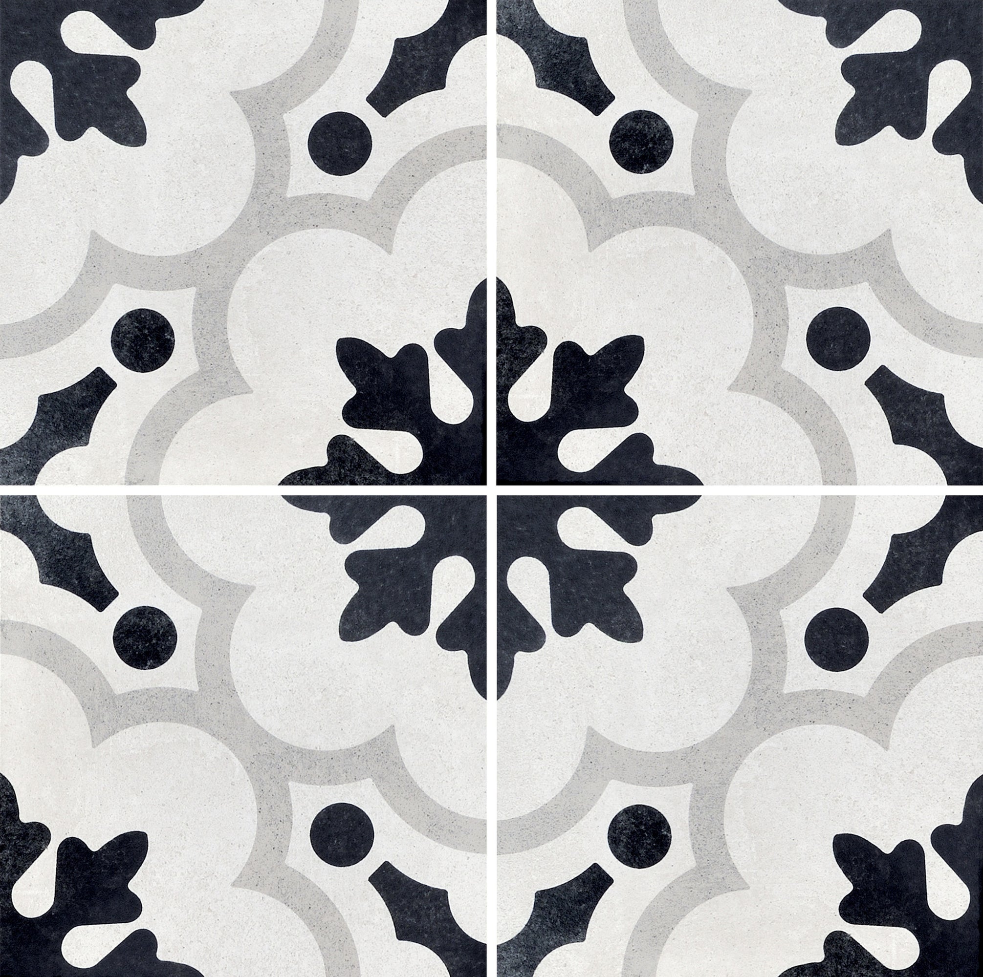 Arizona Tile Cementine Black & White 2 Natural Porcelain Tile — Stone ...