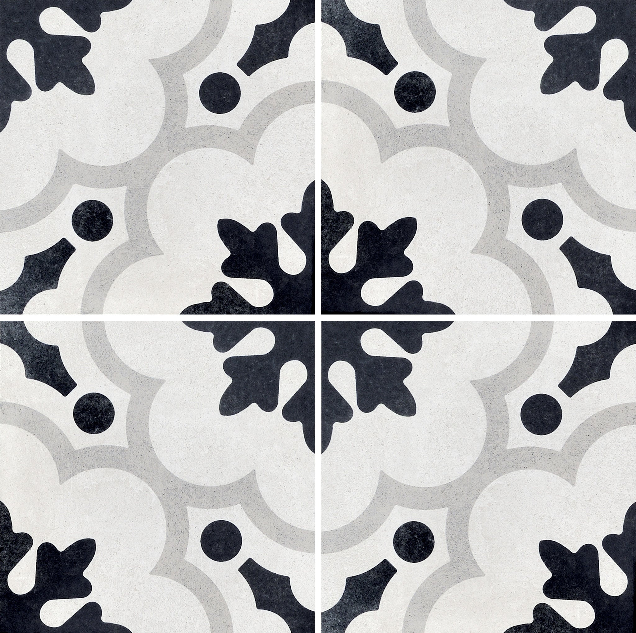 Arizona Tile Cementine Black & White 2 Natural Porcelain Tile — Stone ...