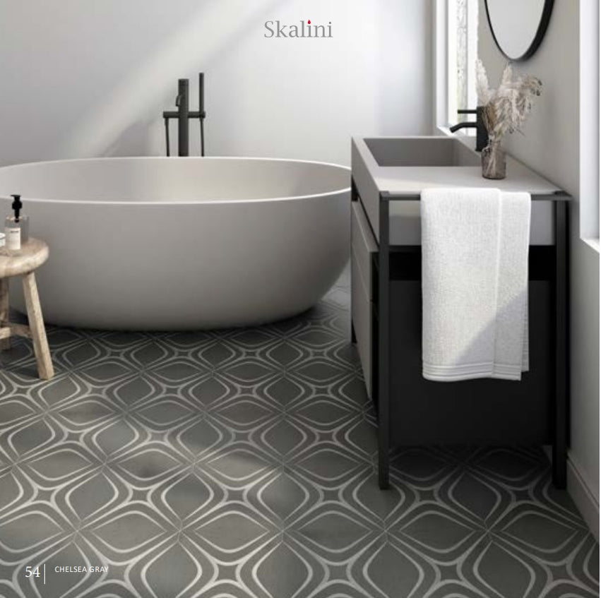 Mir Skalini Line Waterjet Tunis Gray Dark / Tunis Gray Light Mosaic ...