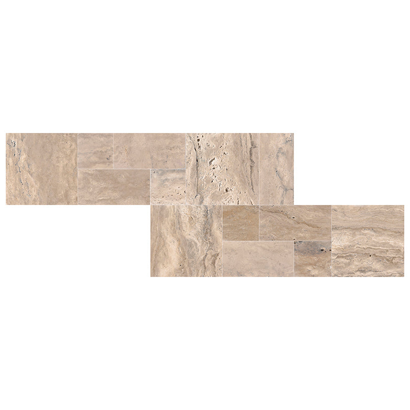 MSI Classico Tumbled Travertine Paver Mini Versailles Pattern — Stone ...