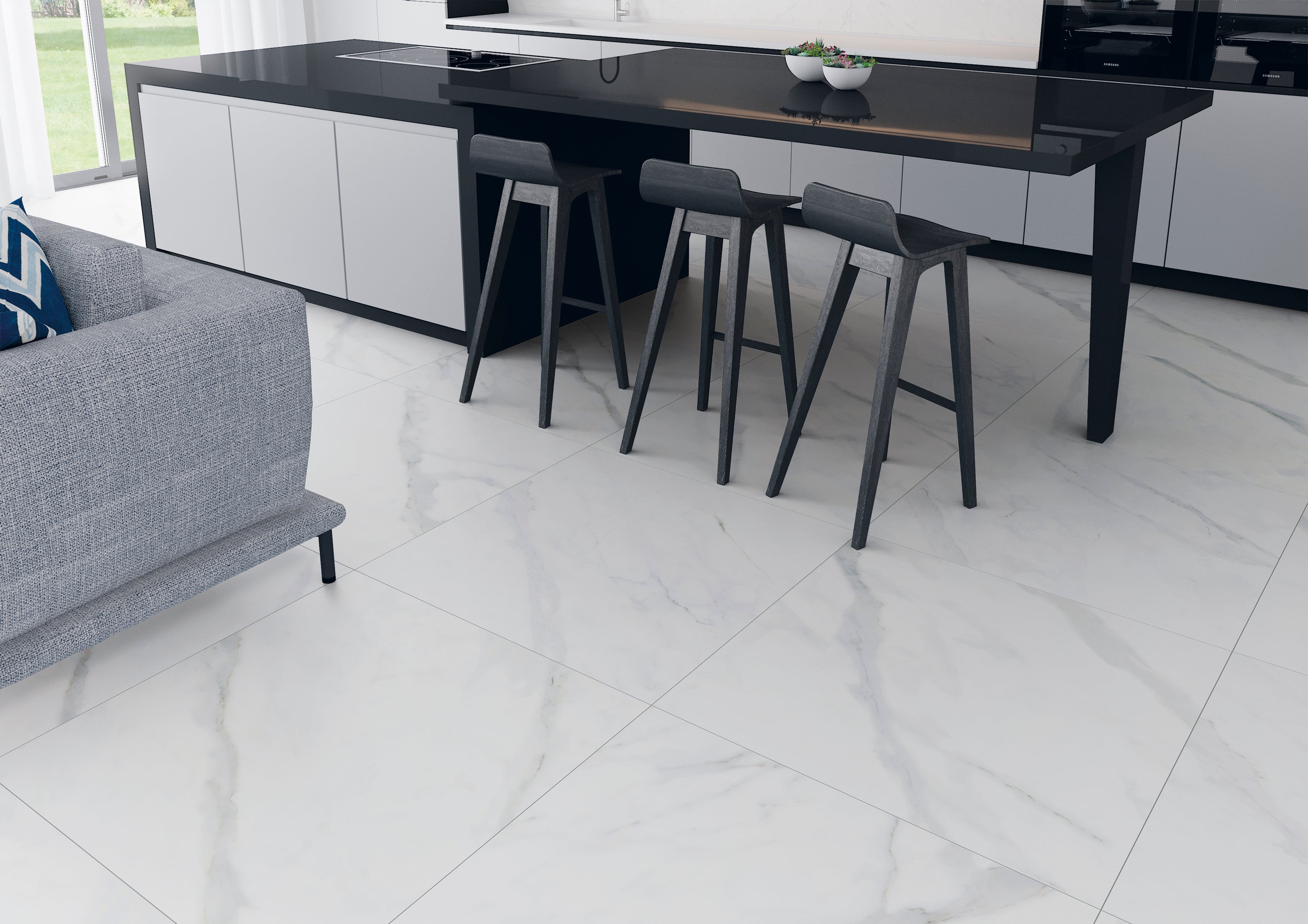 Tesoro Opera Covelano Calacatta Grey Polished Porcelain Tile — Stone ...