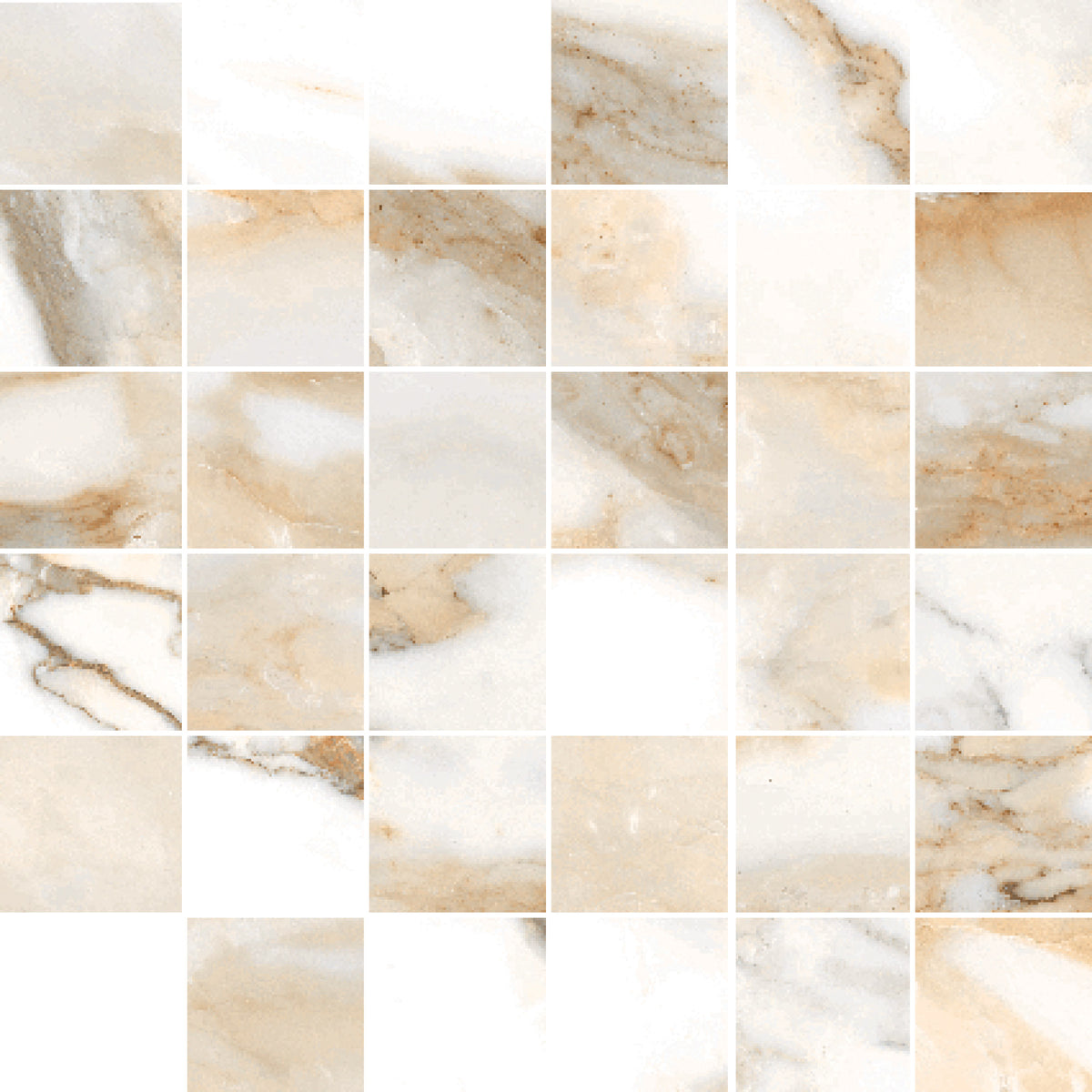 Happy Floors Crash Beige Natural & Polished Porcelain Mosaic — Stone ...
