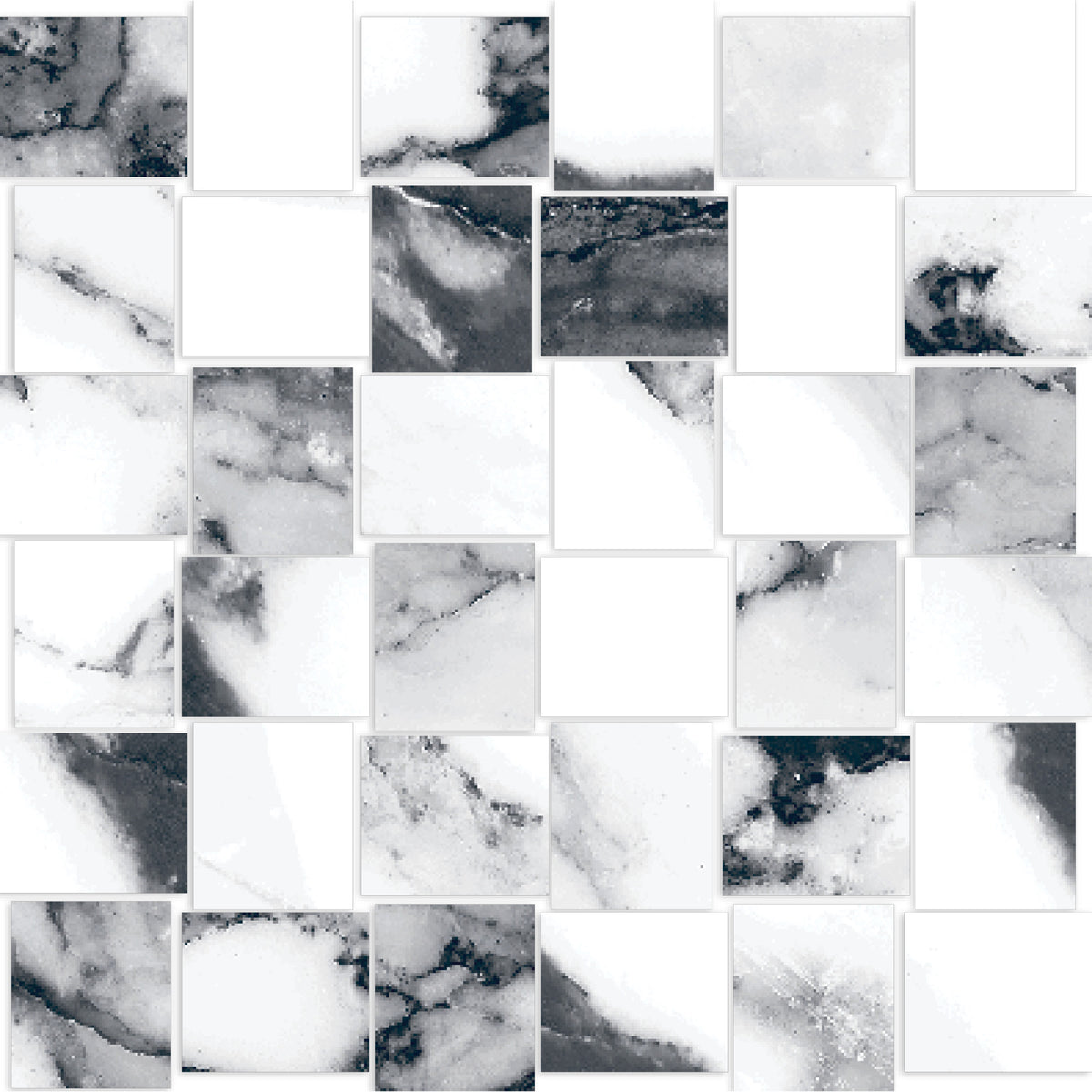 Happy Floors Crash Blanco Natural & Polished Porcelain Mosaic — Stone ...