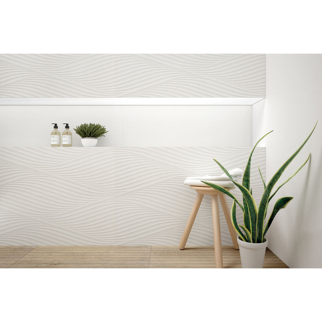 Bedrosians Donna WHI White Wave Deco Matte Ceramic Tile | Lowest Price ...